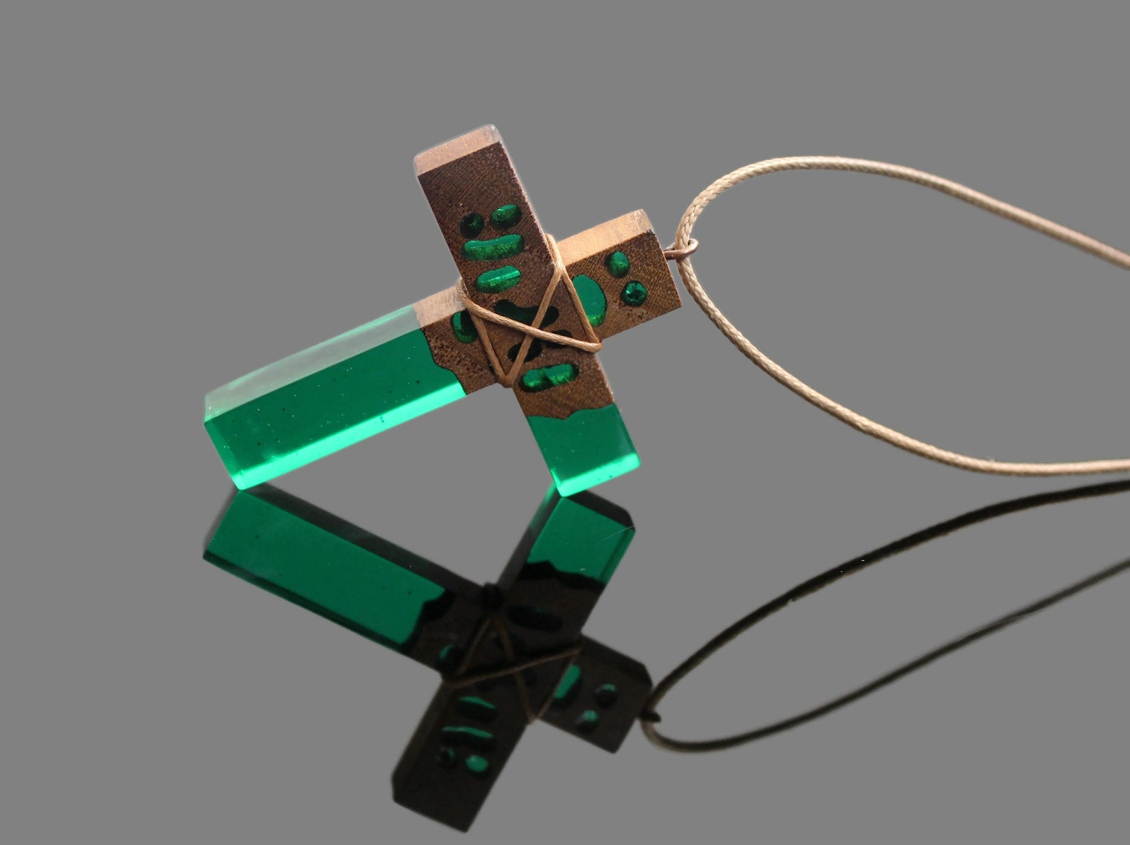 Green Resin Wood Cross, Drift Wood Resin Cross, Emerald Green Cross ...