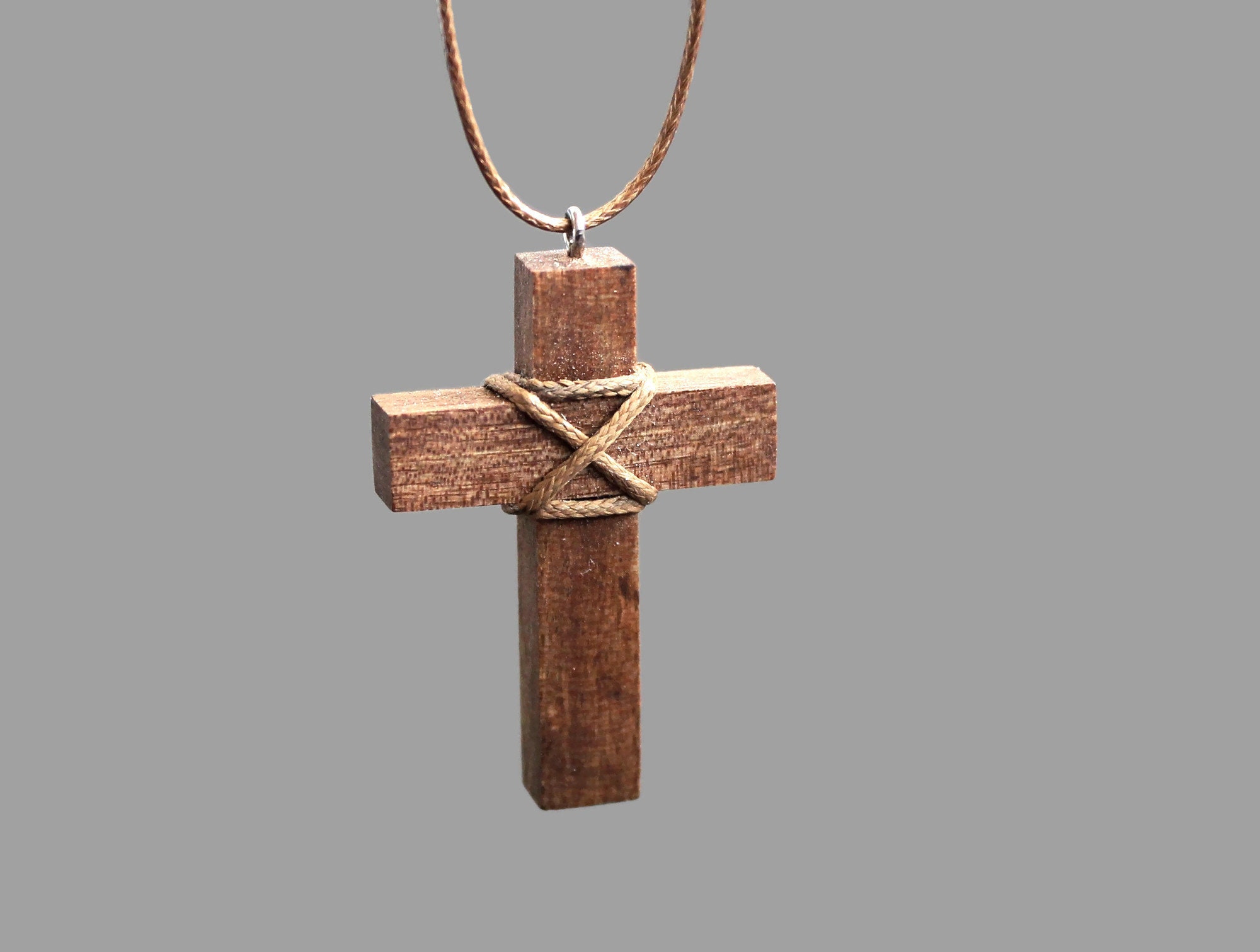 Collar de cruz de madera cruz de madera cruz hippie | Etsy