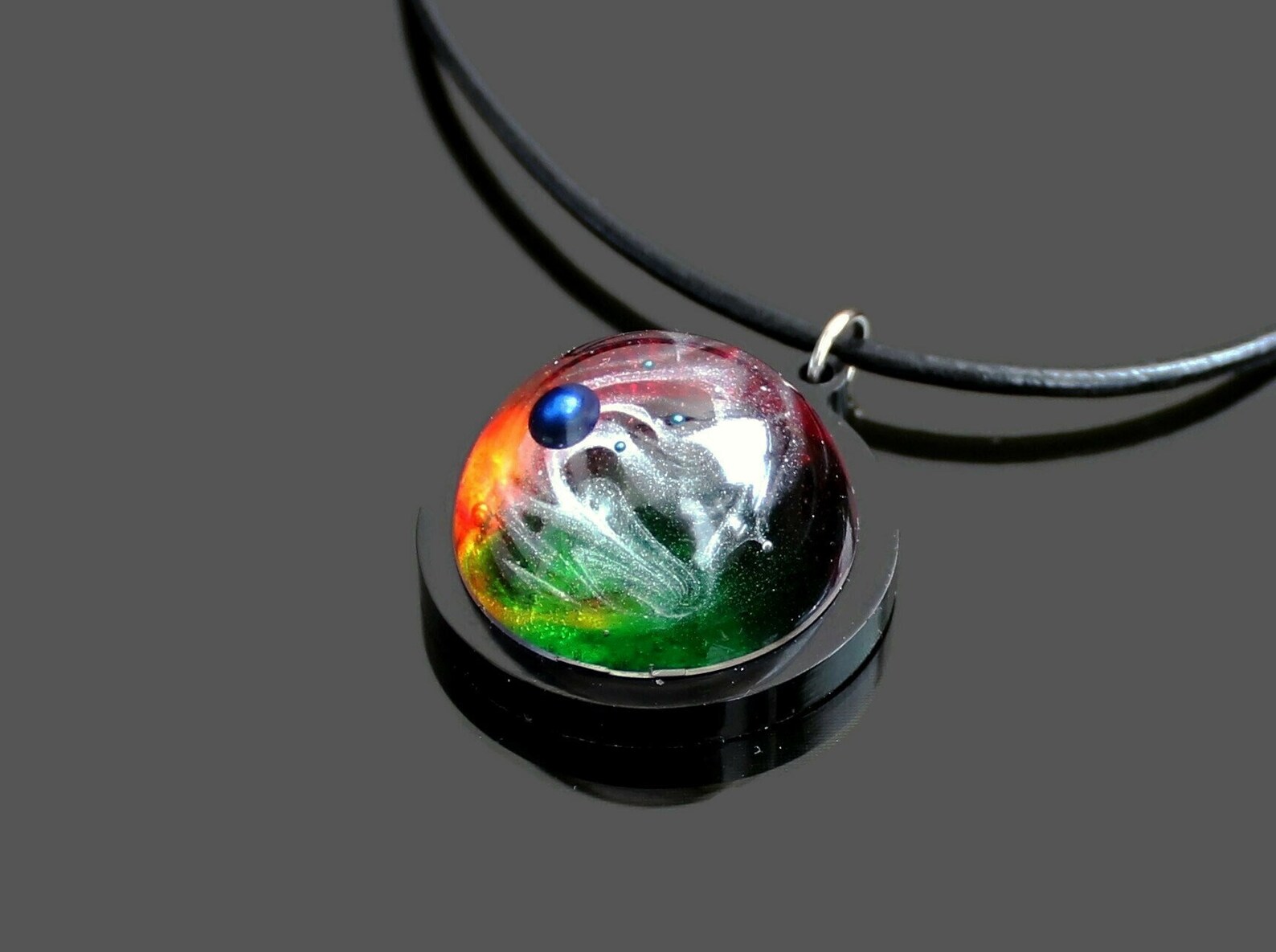 Rainbow Sphere Necklace Galaxy Sphere Necklace Colorful | Etsy