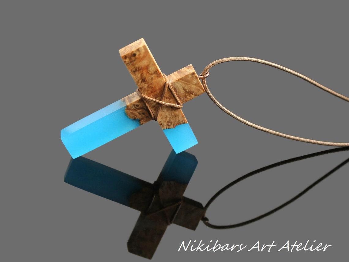 Glow in Dark Cross Necklace UV Glow Cross Glow Cross Wood - Etsy