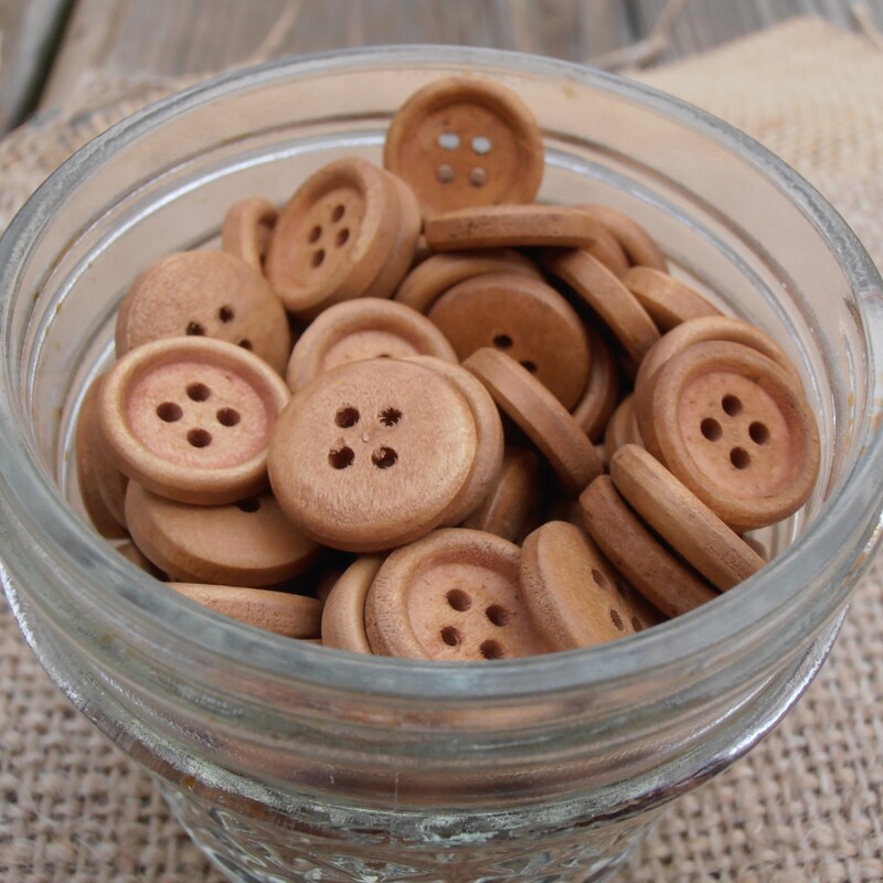 Small Wood Buttons - Etsy