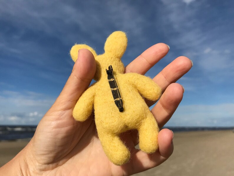 Needle Felted Bunny Brooch Yellow Bunny Sunny Bunny - Etsy