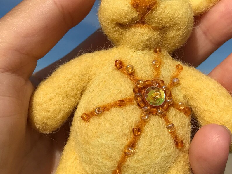 Needle Felted Bunny Brooch Yellow Bunny Sunny Bunny - Etsy