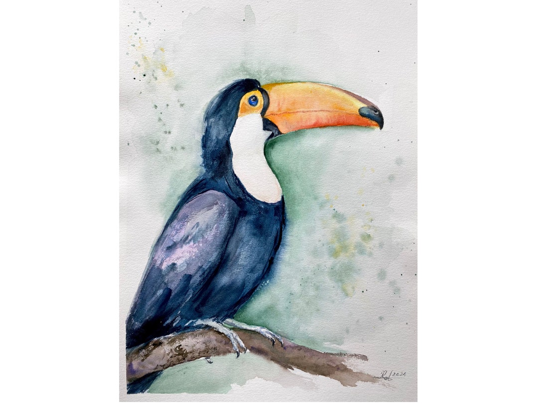 Tuscan Original Watercolour Painting, Bird Art,wall Decor - Etsy