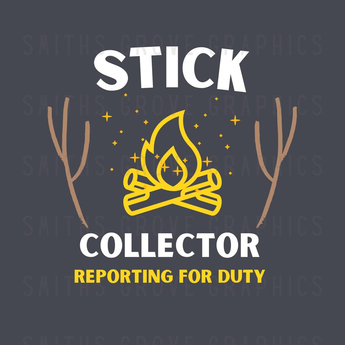 Stick Collector Reporting for Duty PNG Transparent File, Camping ...