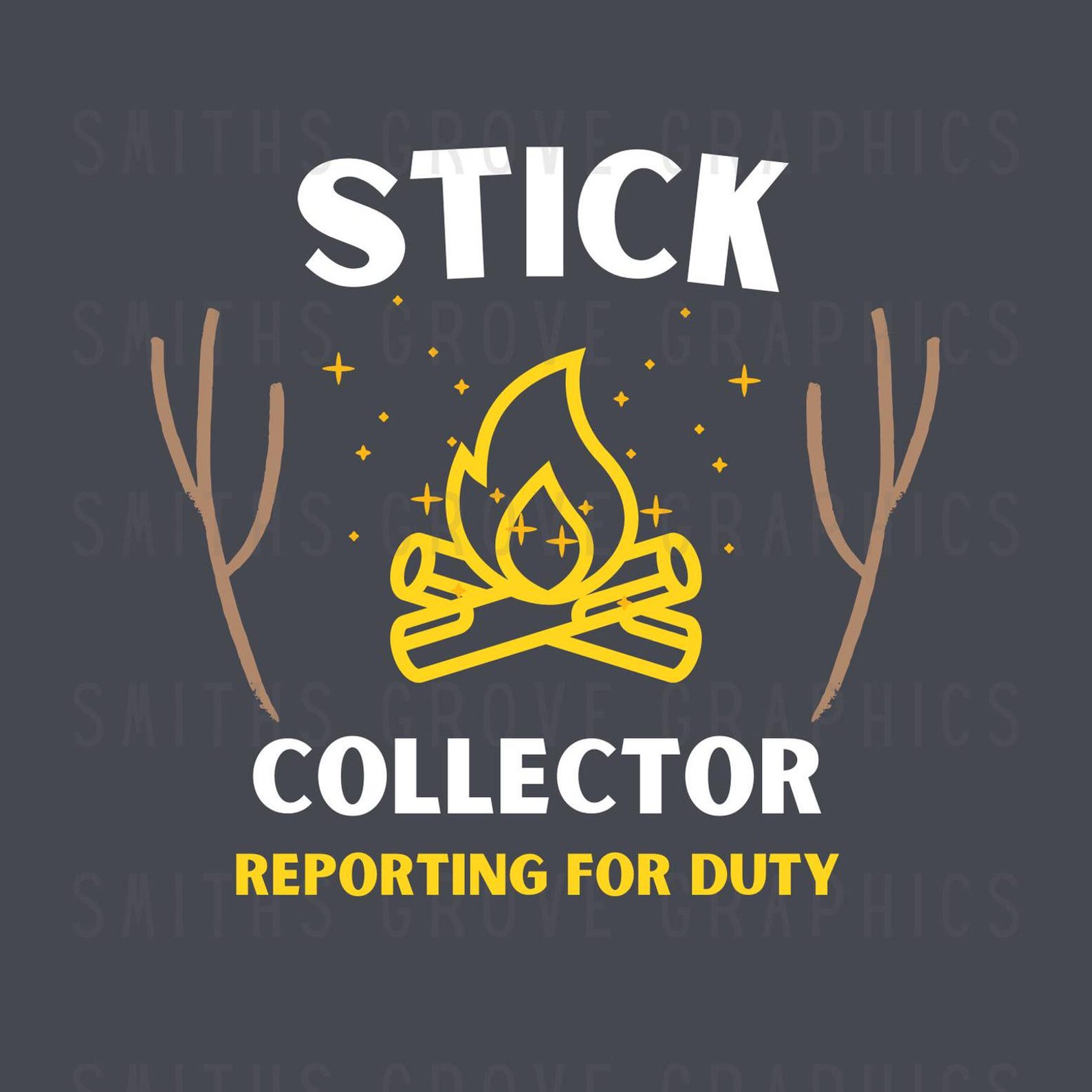 Stick Collector Reporting for Duty PNG Transparent File, Camping ...