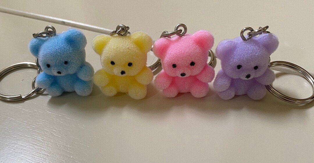 Mini Flocked Teddy Bears - Etsy