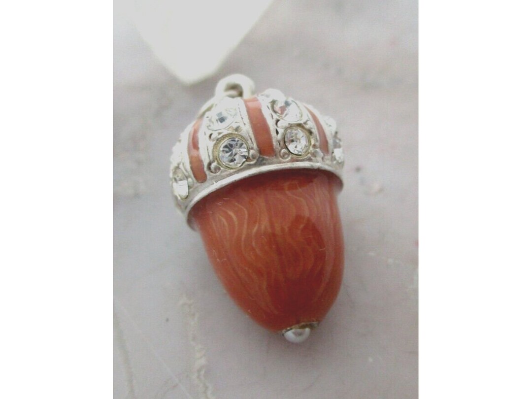 Sterling Silver Russian Acorn Nut Enamel Guilloche Pendant Charm - Etsy