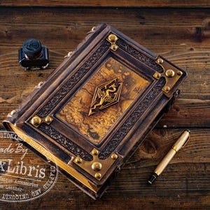 Skyrim Leather Journal 8 X 10 Inches Large 600 Blank Pages Medieval ...
