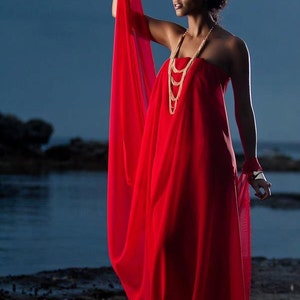 Red Grecian Goddess Gown...other Colors:black, White, Emerald Green ...