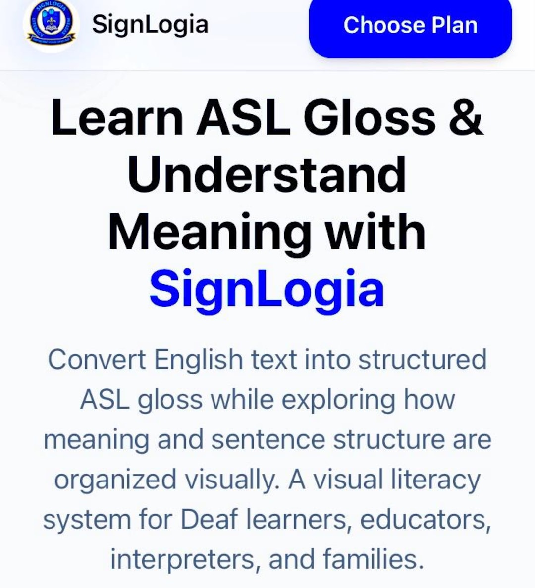 Signlogia Standard – ASL Gloss Translator for Reading Comprehension ...