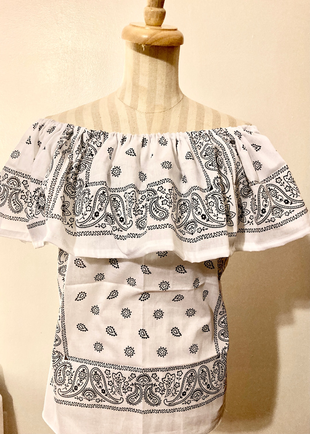 Off Shoulder Ruffle Bandana Top...choose a Color - Etsy