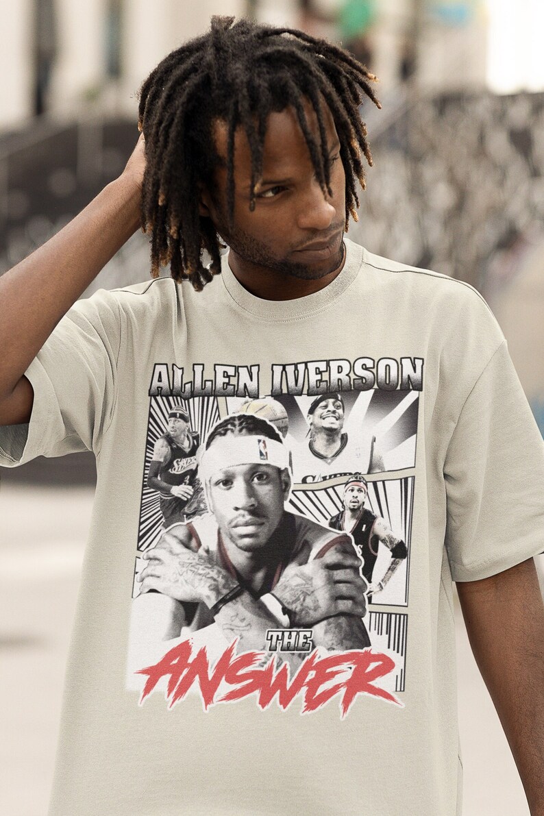 Allen Iverson 90s Style Vintage Bootleg Tee Graphic T Shirt - Etsy