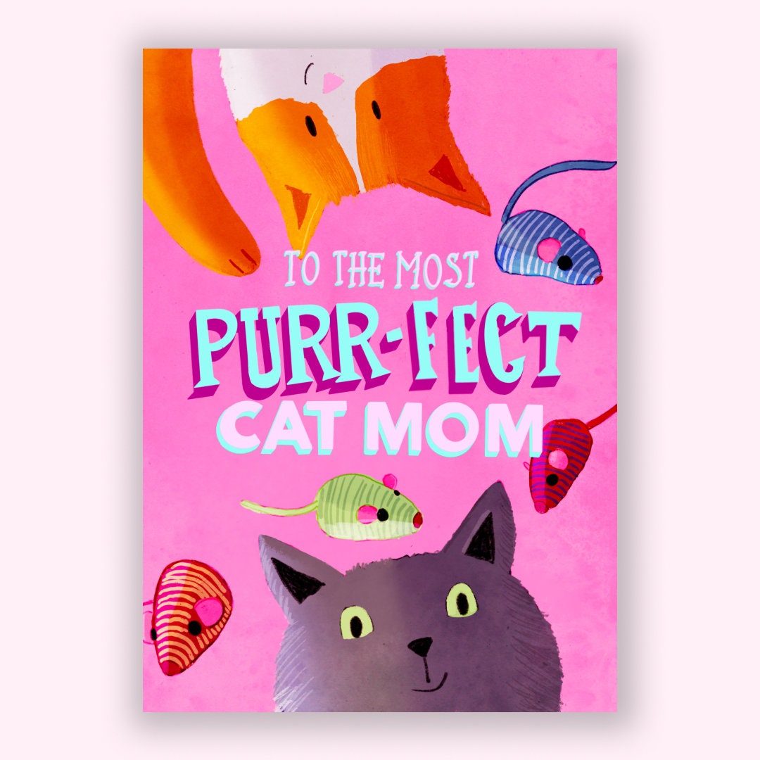 Print Your Own Mother's Day Card - Purrr-fect Cat Mom - Etsy