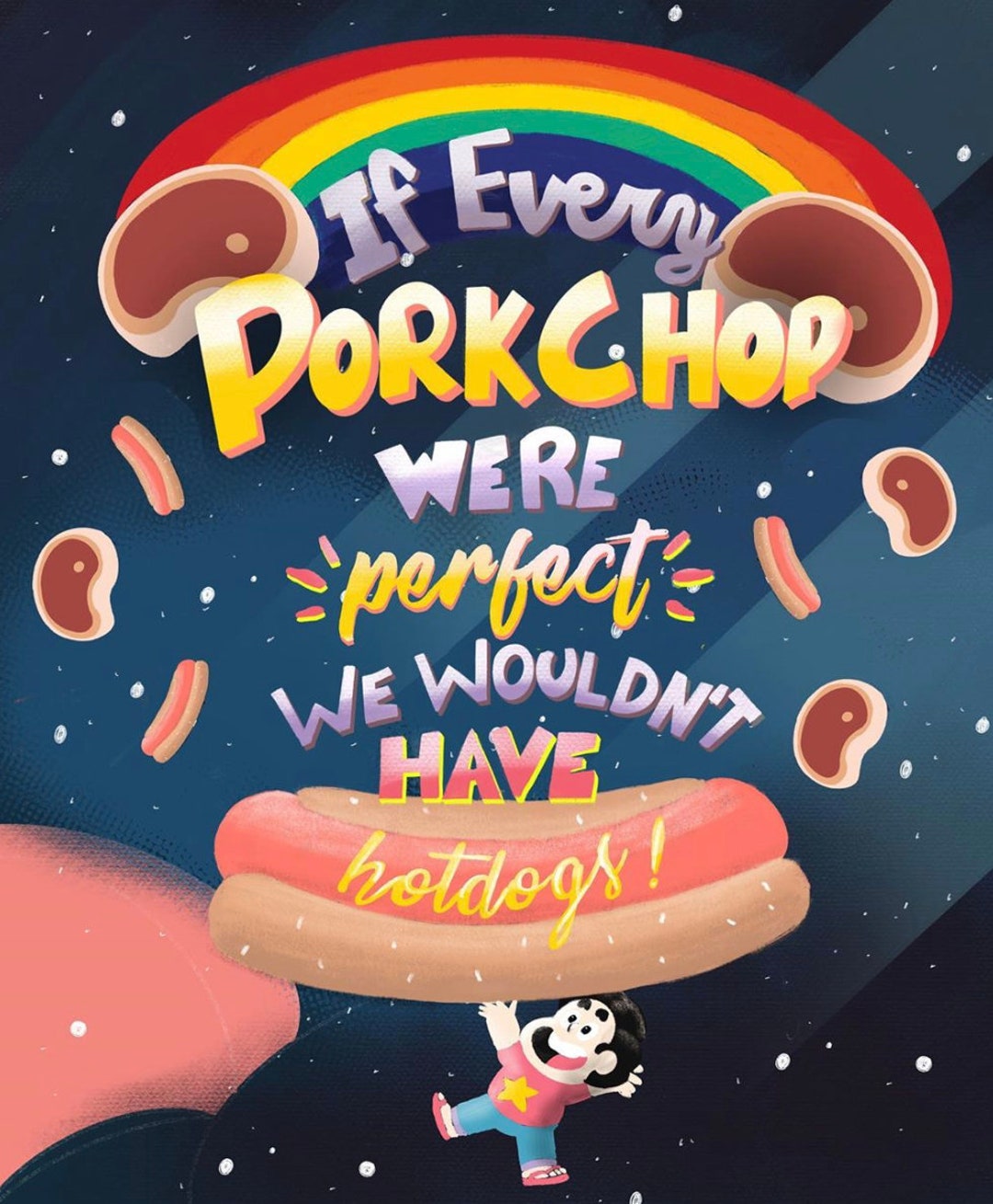 If Every Porkchop Were Perfect...hand-lettered Steven Universe Print - Etsy