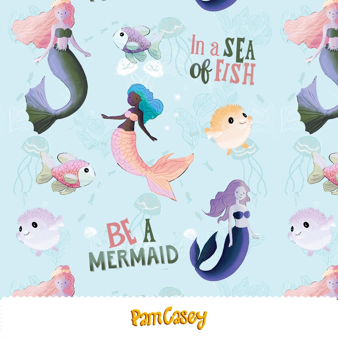 Printable Seamless Pattern Be a Mermaid – 12x12” Digital Paper With ...