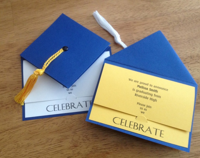 Graduation Party Invitation - Graduation Cap - School Colors - Etsy