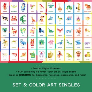 Spanish Printable Animal Flashcards & Coloring Sheets 6 | Etsy