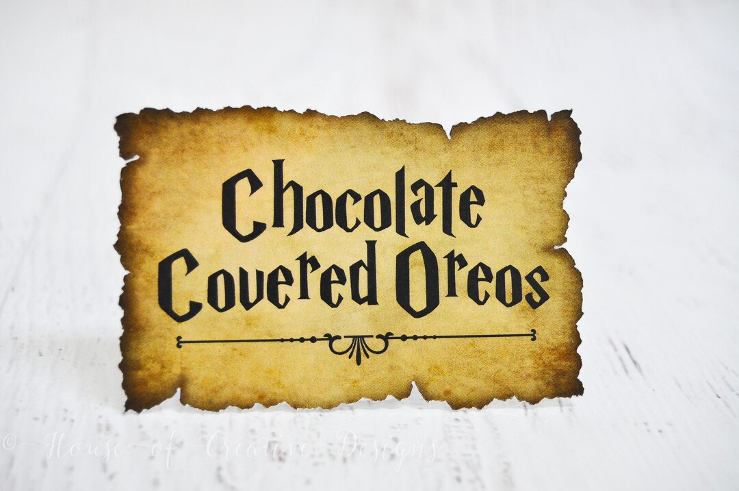 Potter Old World Dessert Signs /faux Burnt Edge Aged Looking Food Label ...