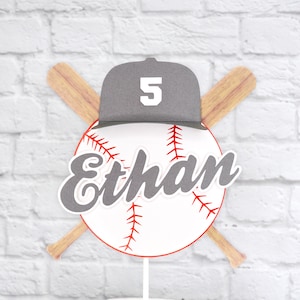 Personalized Baseball Cake Topper: Ball Bat Theme Party Decoration - Etsy