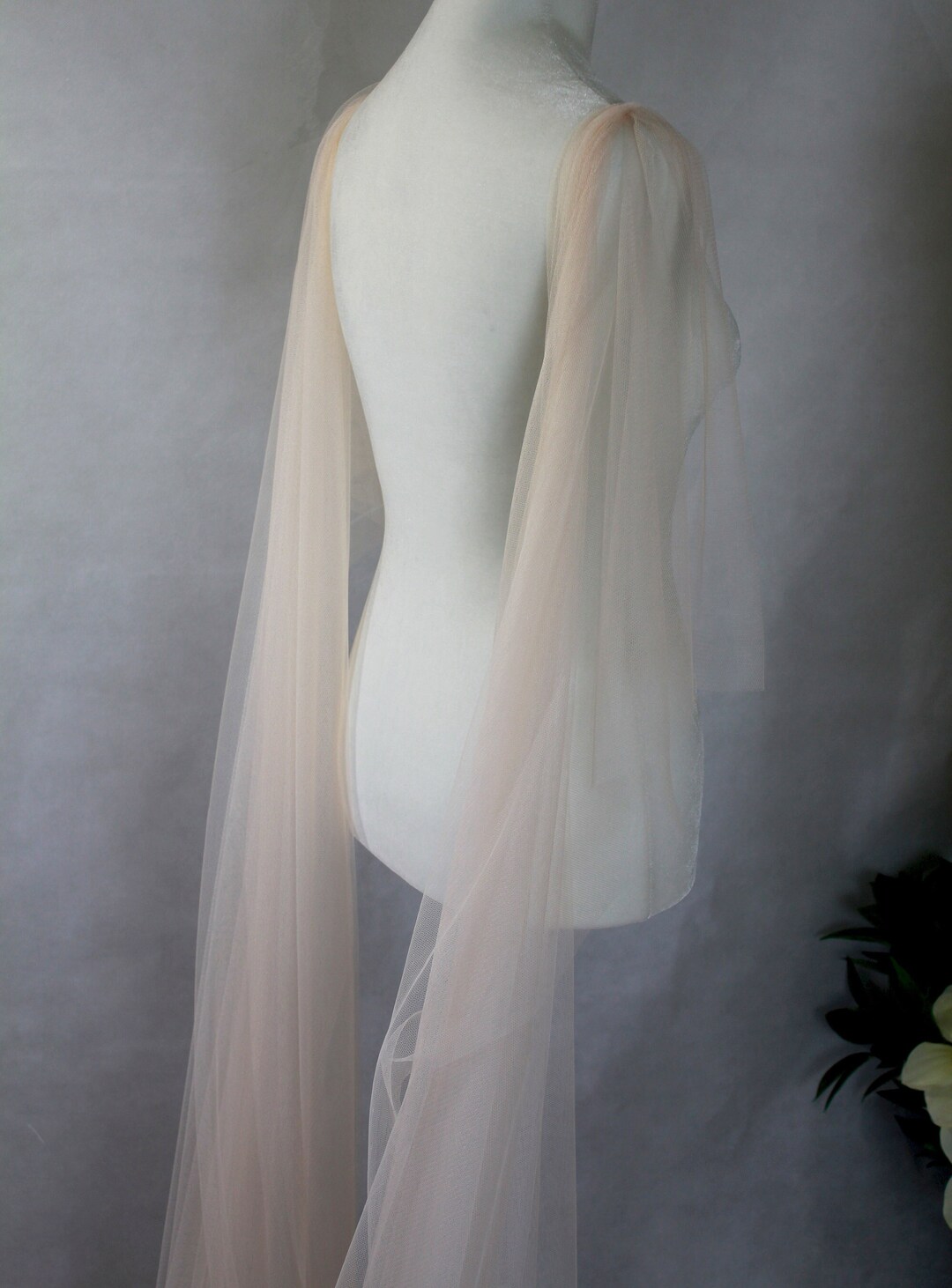 Soft English Tulle Wedding Wings / Blush Champagne Bridal Wings With ...