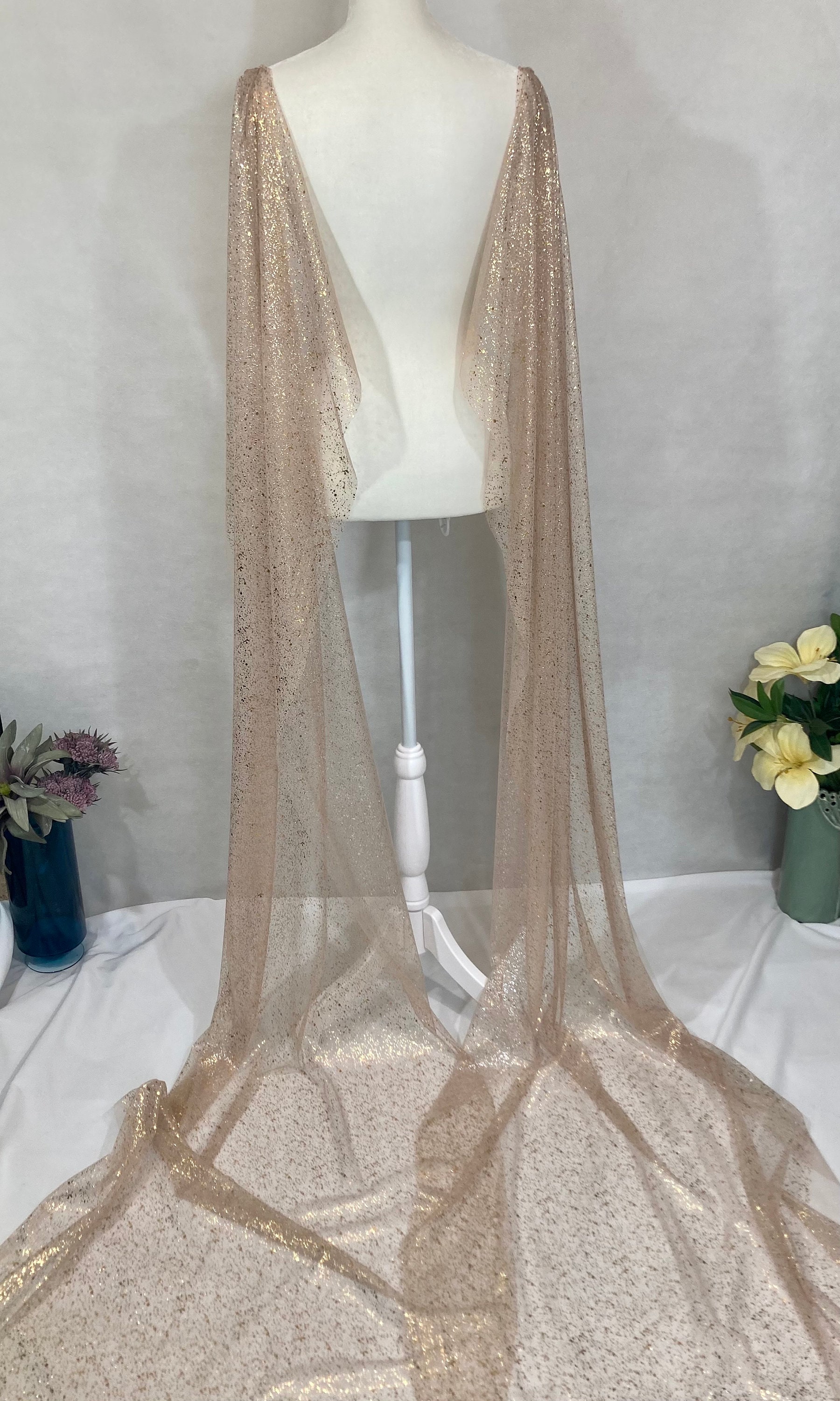Sparkling Gold Silver Wedding Wings Veil / Soft Gold Foil - Etsy