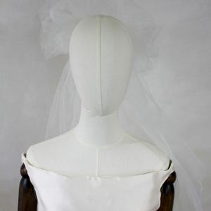 Tulle Bow Wedding Veil/ Poof Bridal Veil Bow / 2 Layer Veil / for ...