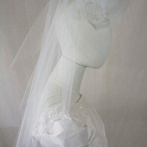 Tulle Bow Wedding Veil/ Poof Bridal Veil Bow / 2 Layer Veil / for ...