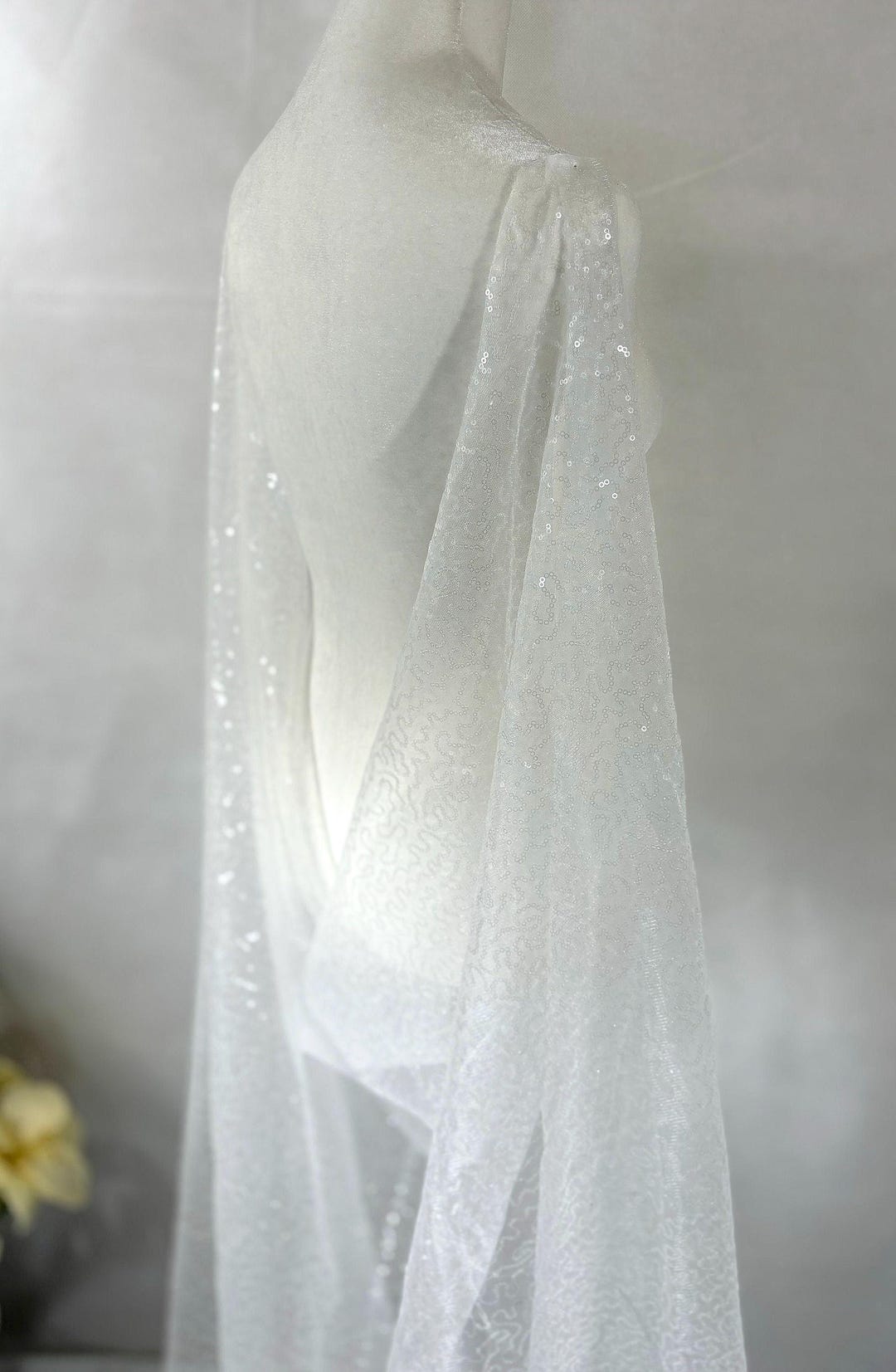 Sparkling Sequin Wedding Cape Veil / Glittering Tulle Bridal Cape ...