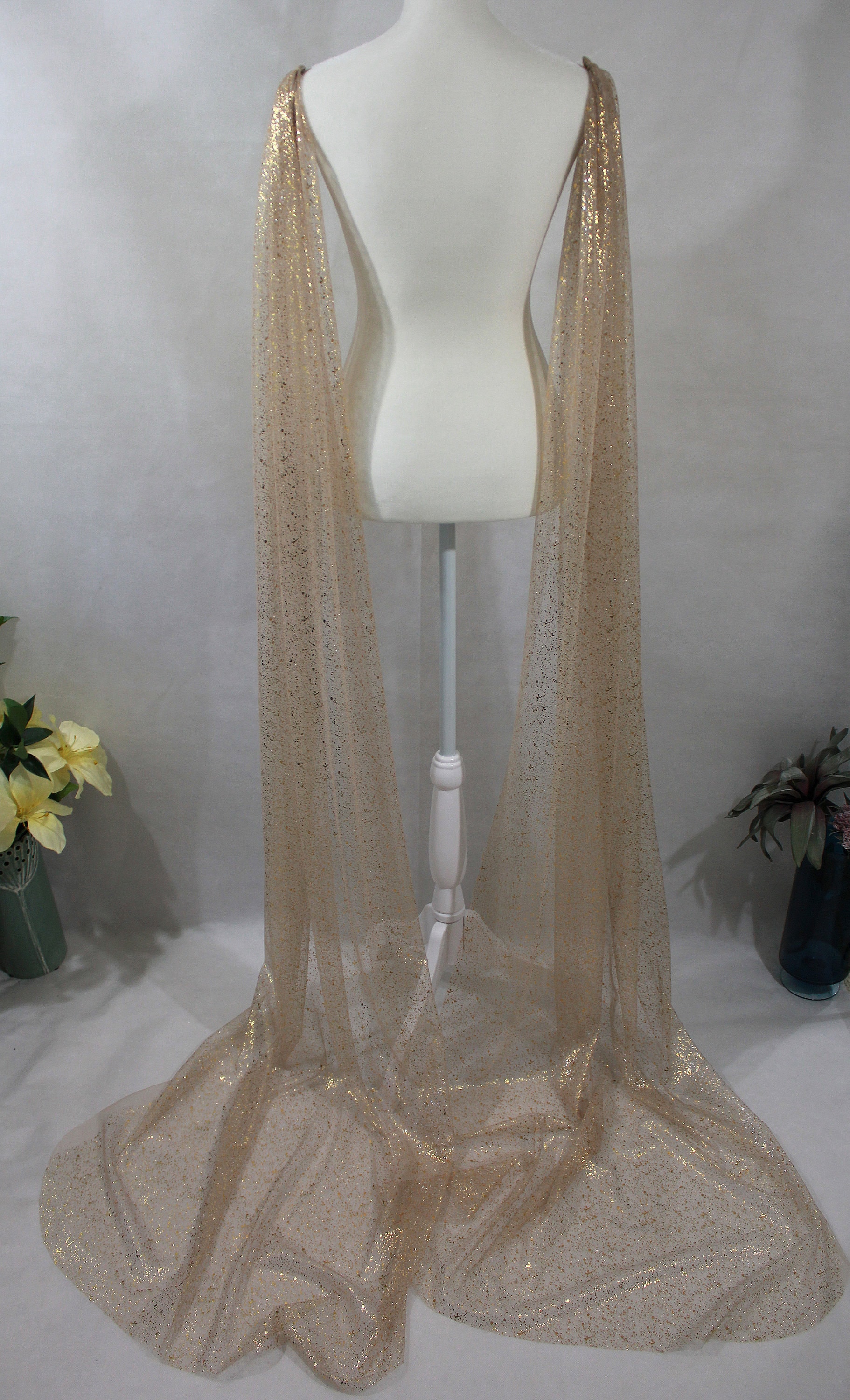 Sparkling Gold Silver Wedding Wings Veil / Soft Gold Foil - Etsy