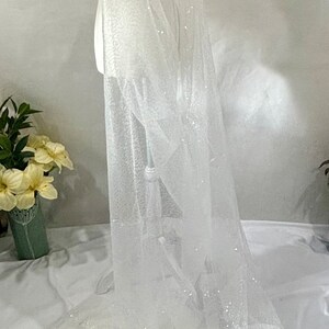Sparkling Sequin Wedding Cape Veil / Glittering Tulle Bridal Cape ...