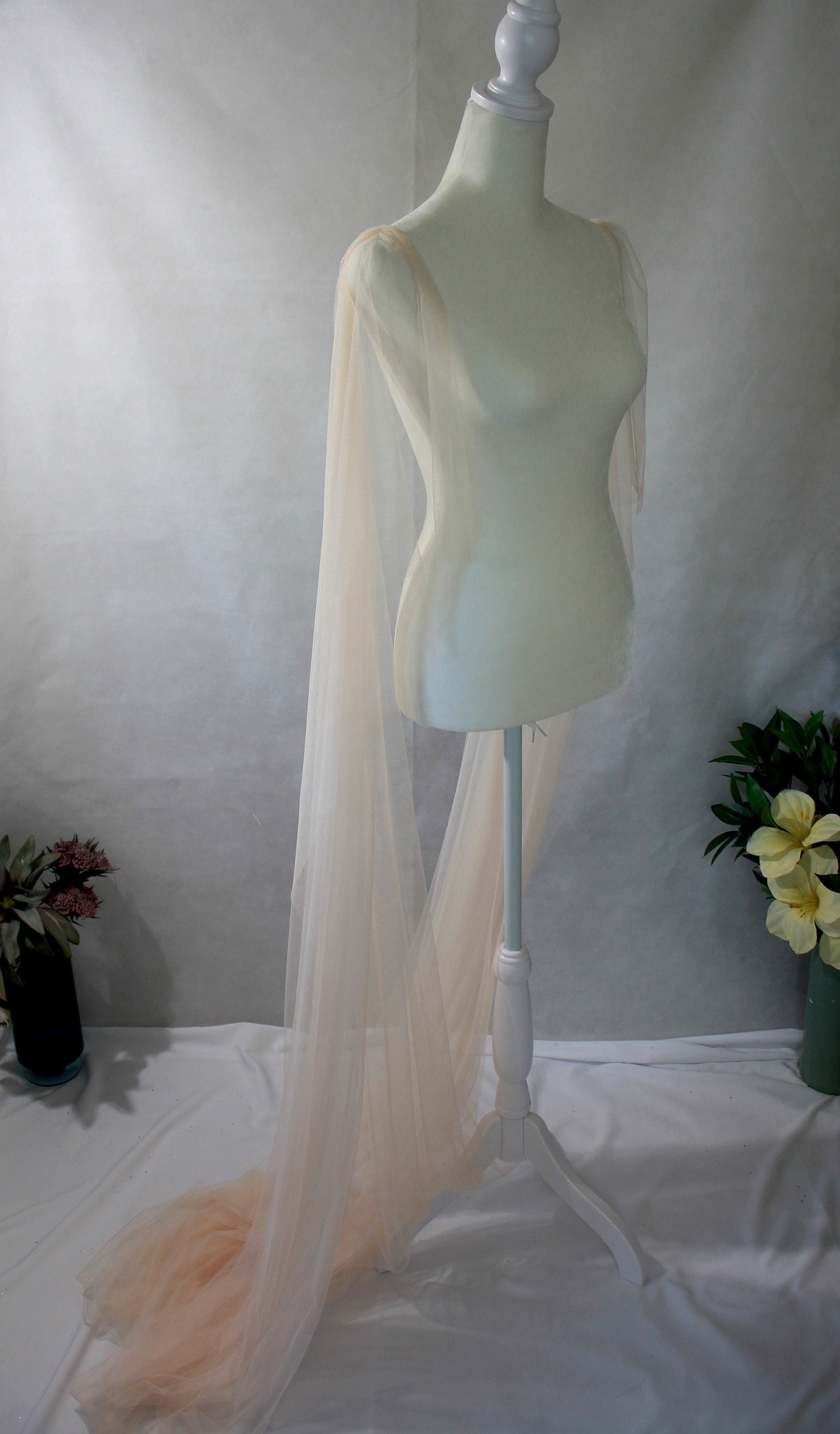 Soft English Tulle Wedding Wings / Blush Champagne Bridal Wings With ...