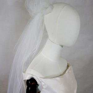 Tulle Bow Wedding Veil/ Poof Bridal Veil Bow / 2 Layer Veil / for ...