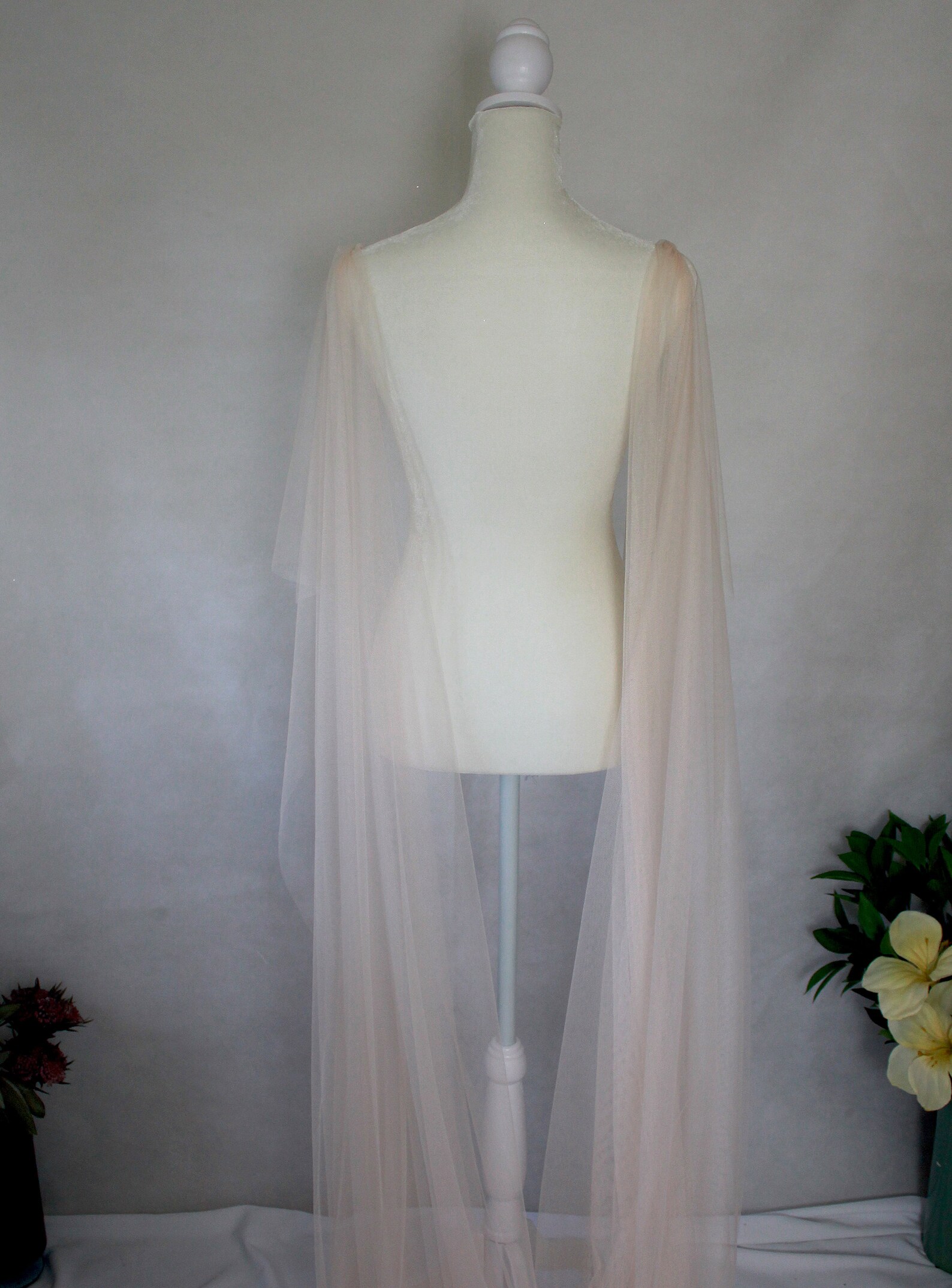Soft English Tulle Wedding Wings / Blush Champagne Bridal Wings With ...
