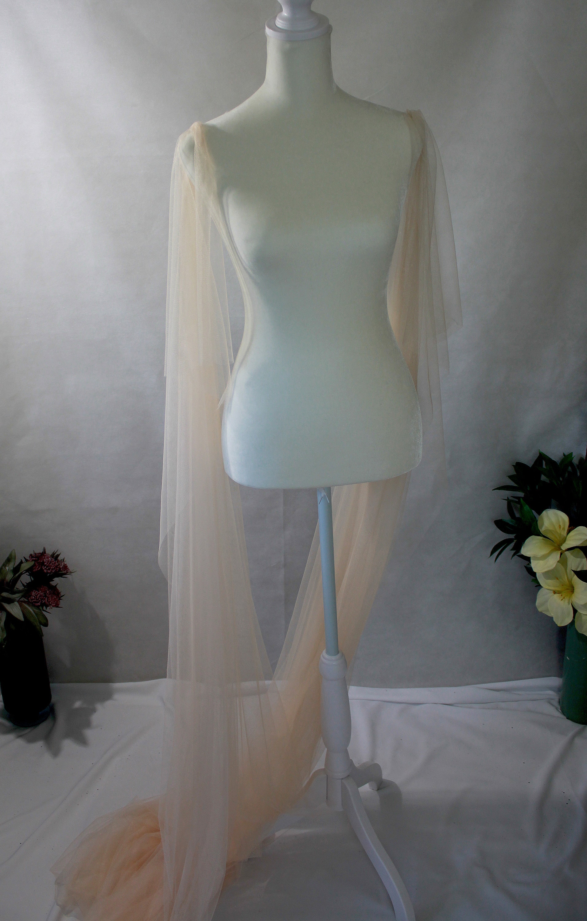 Soft English Tulle Wedding Wings / Blush Champagne Bridal Wings With ...