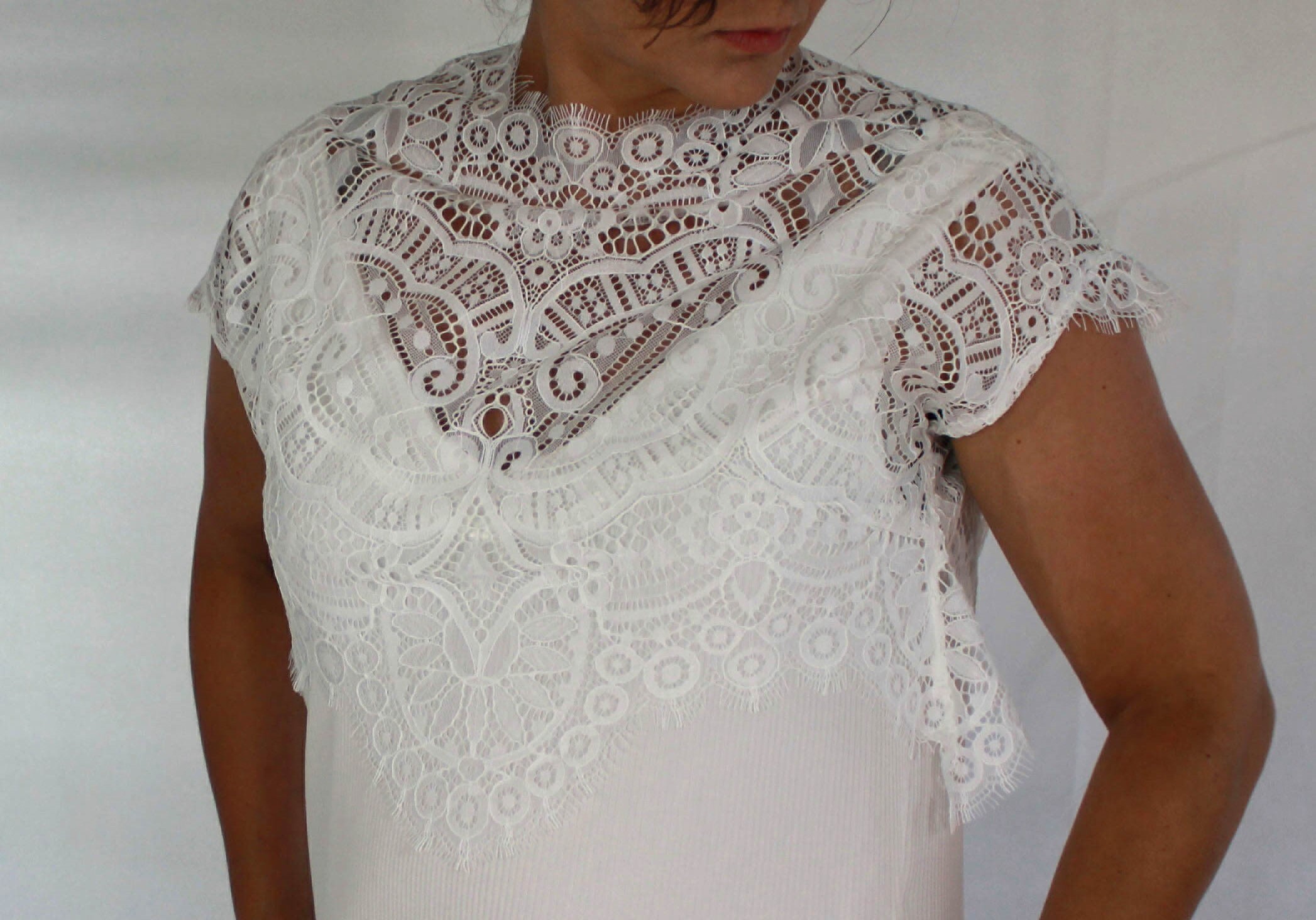 Soft Lace Bridal Topper Elise Wedding Crop Top Lace - Etsy