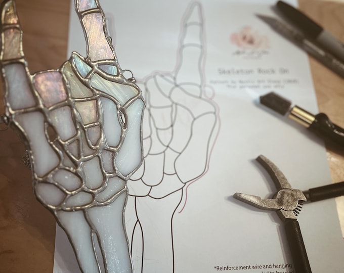Stained Glass Skeleton Hand Pattern - Commercial - Etsy Canada