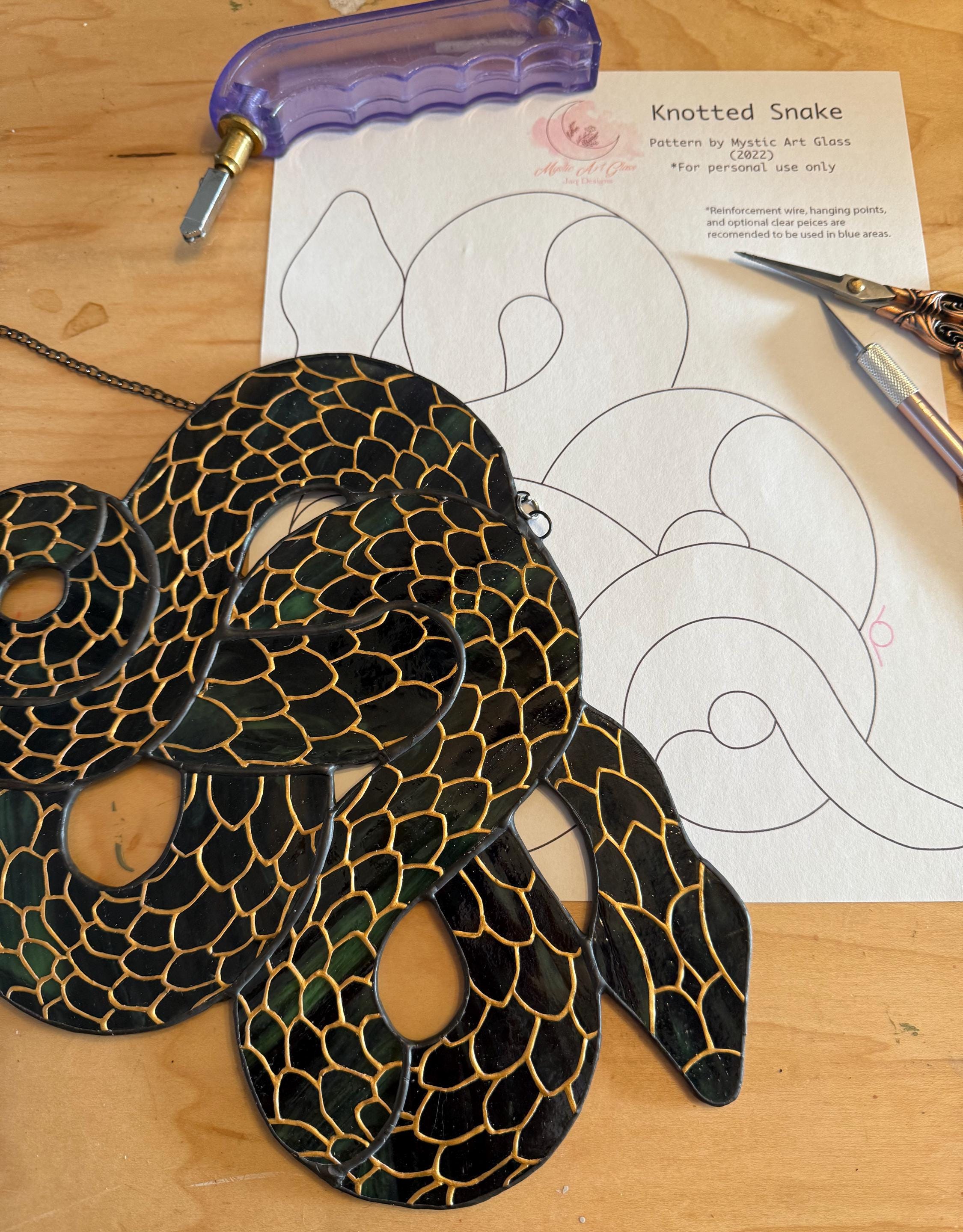 Knotted Snake Stained Glass Pattern, Stained Glass Patterns, Digital ...