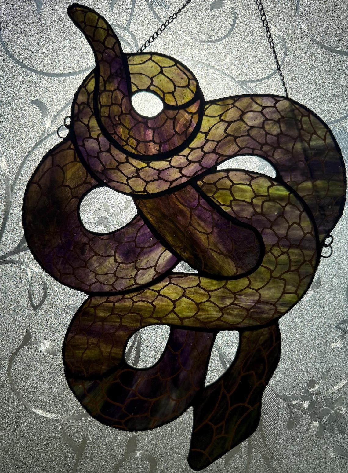 Knotted Snake Stained Glass Pattern, Stained Glass Patterns, Digital ...