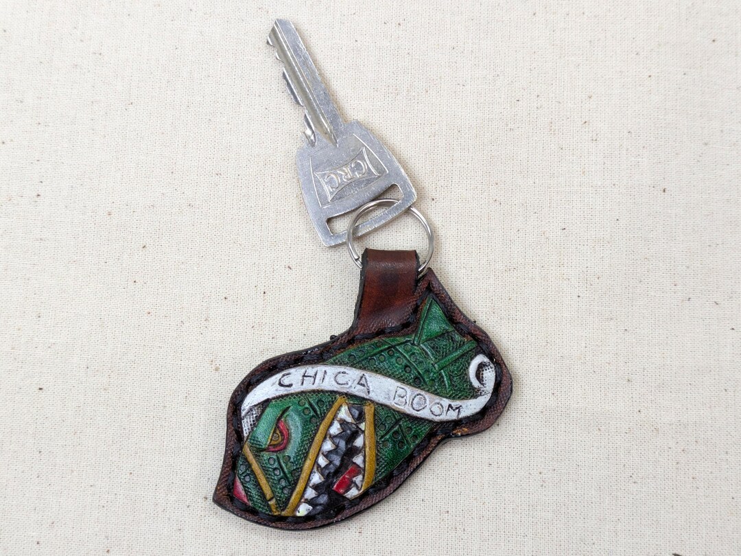 Hand-engraved Leather Keychain: Pin up Tattoo Art, Personalized Biker ...