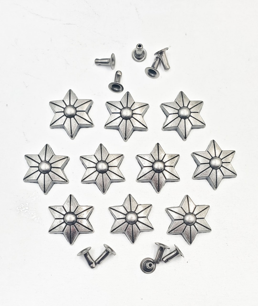 10 Sets Gunmetal Flower Rivet Studs 20-33-18 - Etsy