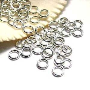 50 or 100 Silver Plated Jump Rings 6mm, Closed Loop - 7-12 - Etsy