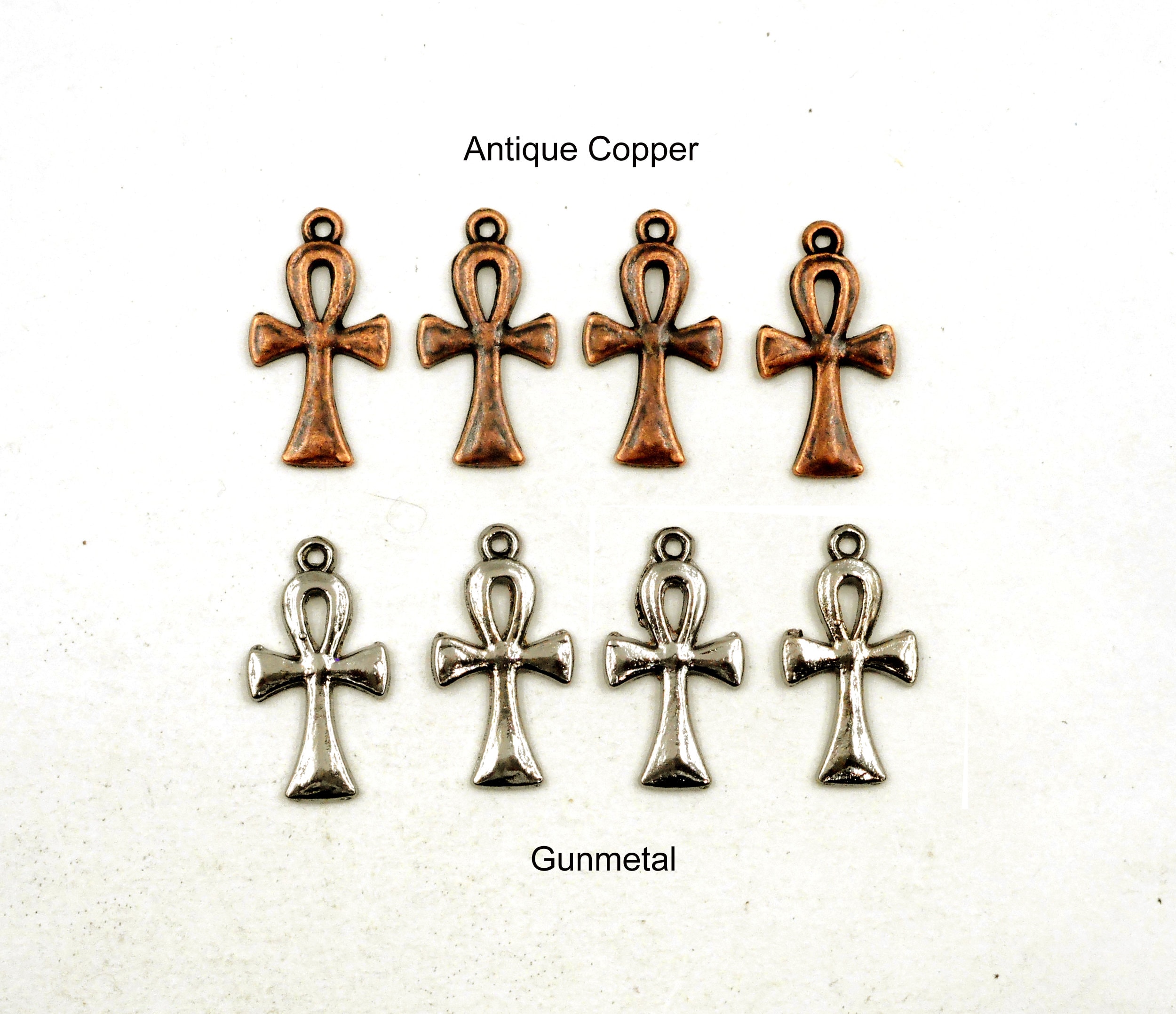10 Antique Copper Or Gunmetal Ankh Charms 21-12-6 | Etsy