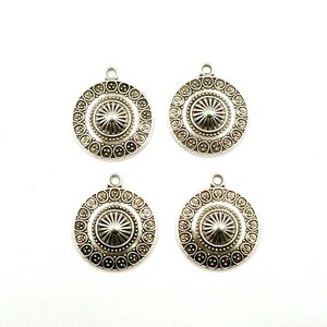 4 Moroccan Style Antique Silver Charms - 21-32-3 - Etsy