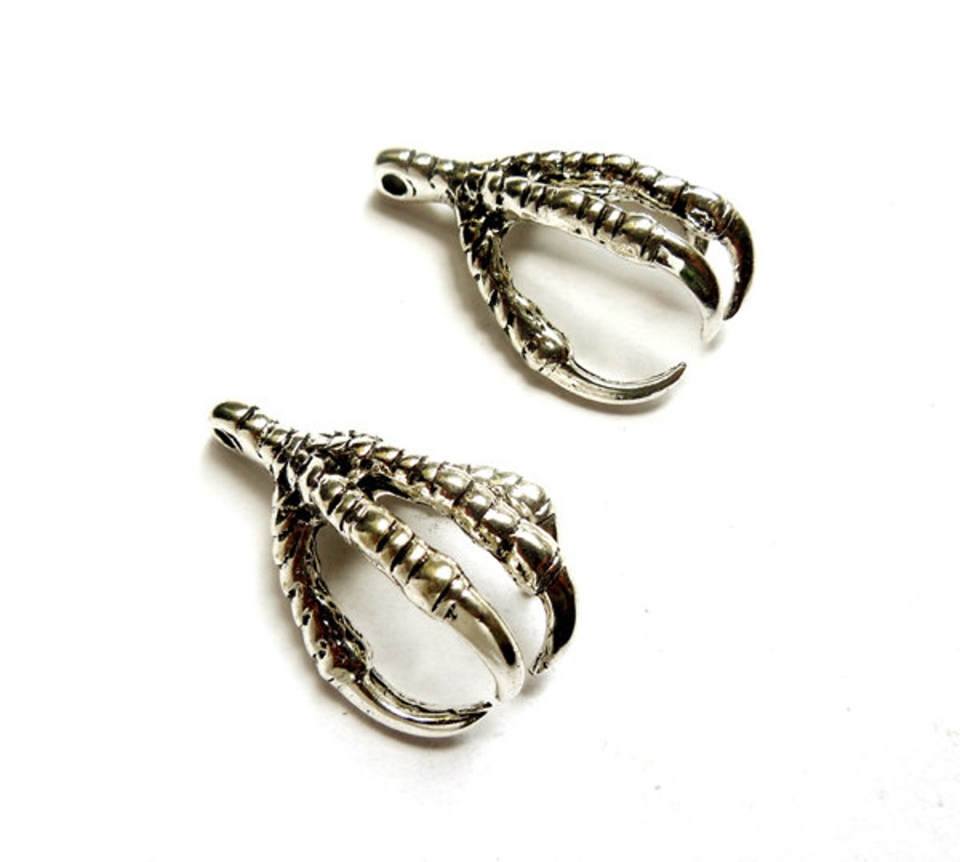 2 Antique Silver Talon Claw Pendant/charms - 20-B-4 - Etsy
