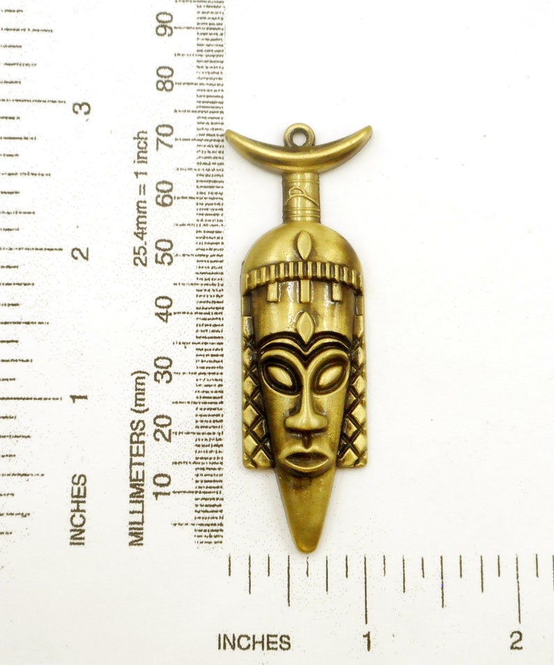 1 Antique Bronze Tribal Mask Pendant/charm - 30-27 - Etsy