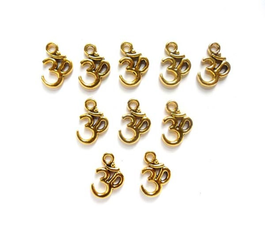 10, 20 or 50 Antique Gold Om Symbol Charms - 32-61-B - Etsy