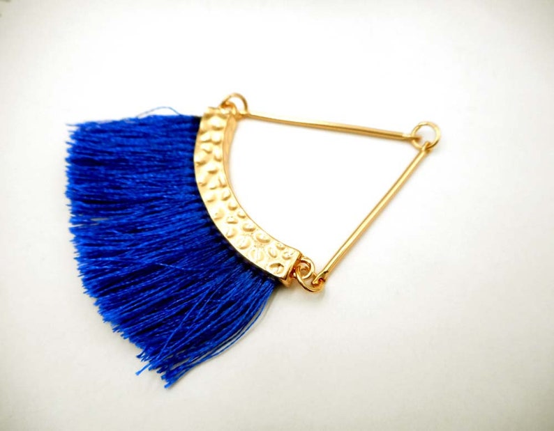 2 Polyester Tassel Charms With Gold Accents 29-50 | Etsy