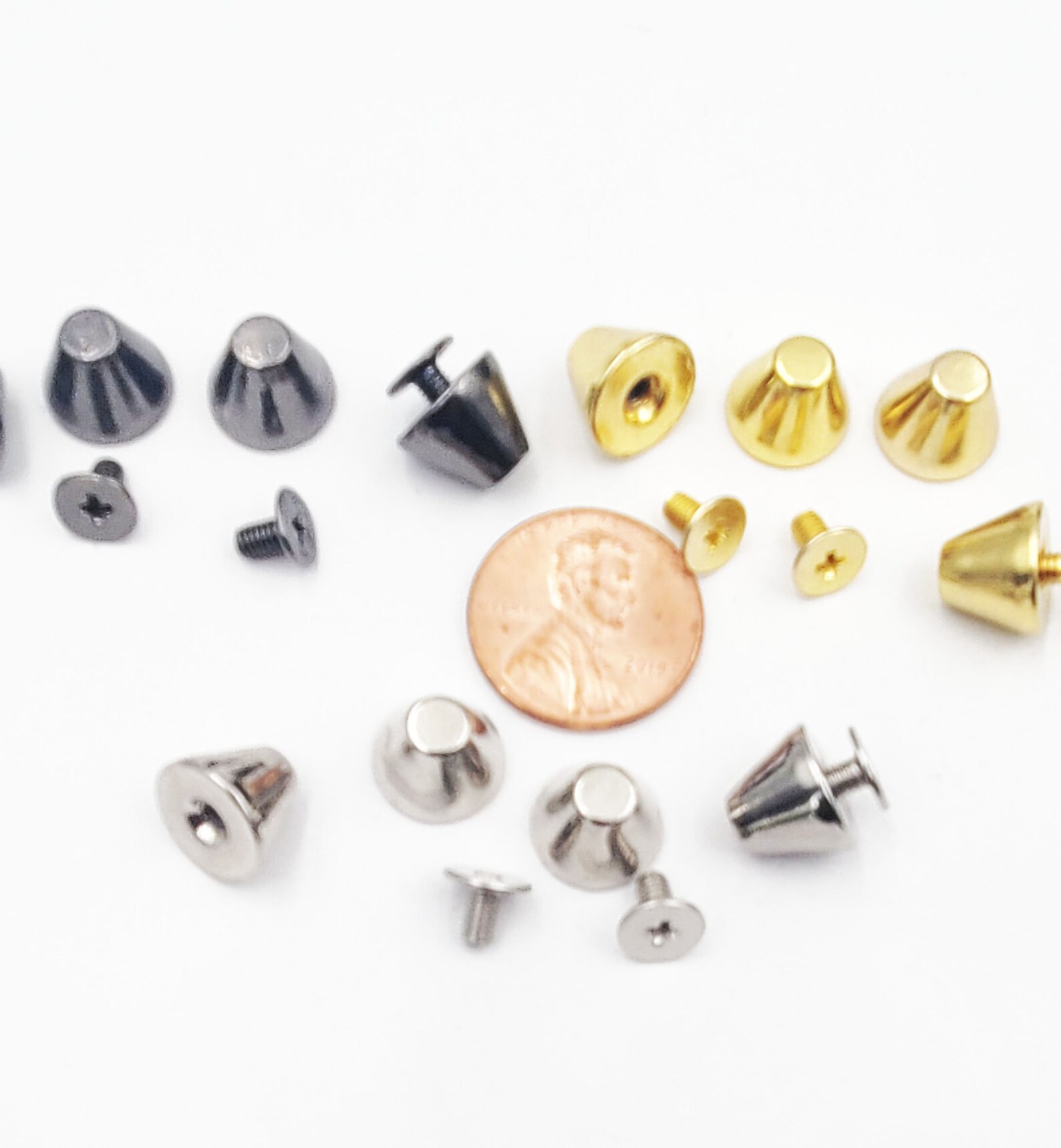 10 Sets Gunmetal Gold or Silver Flat Top Bullet Spikes - Etsy