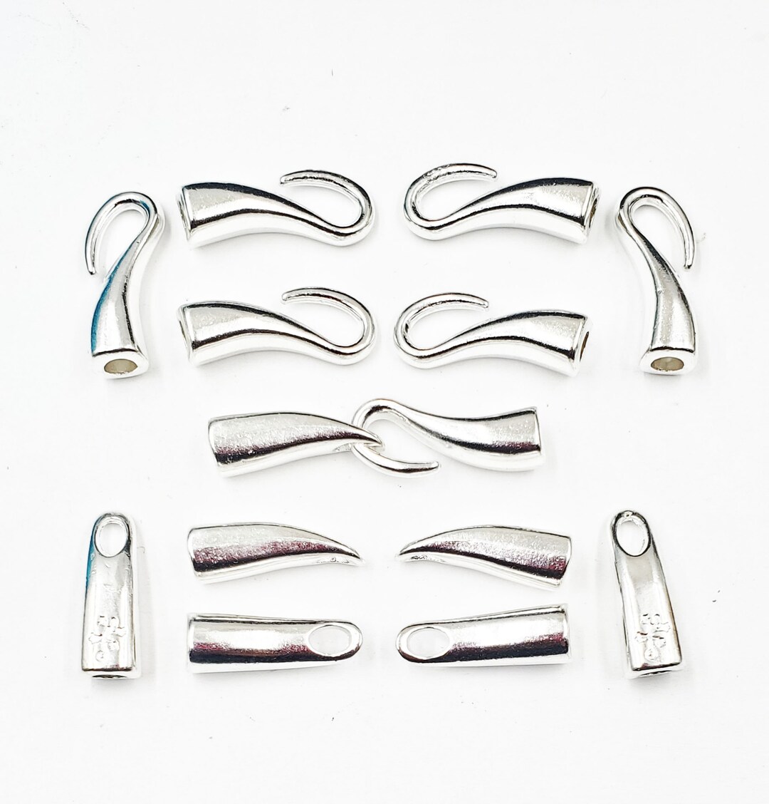 6 Antique Silver Hook and Eye Cord Clasps - 16-39 - Etsy